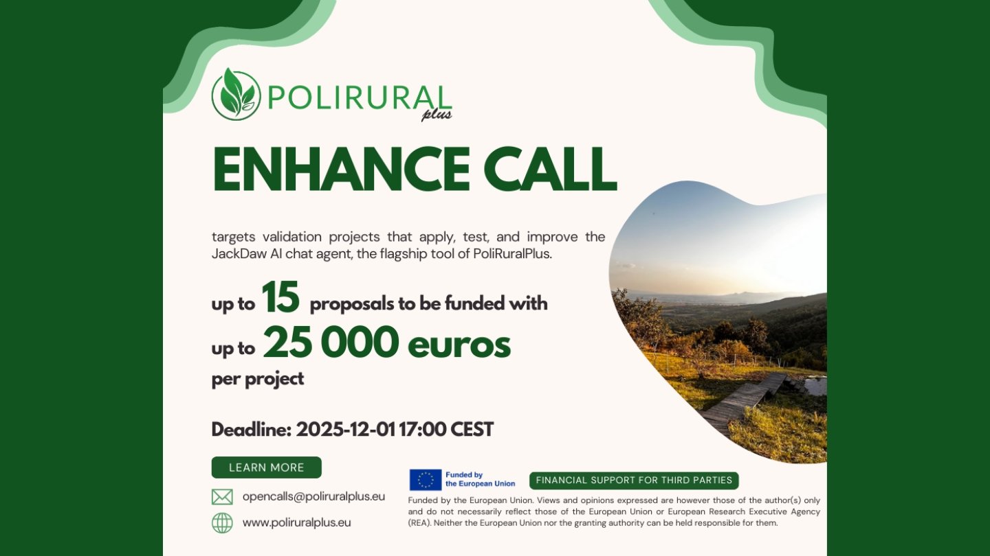 Enhance Open Call launched – Apply now to validate JackDaw GeoAI Chatbot — PoliruralPlus